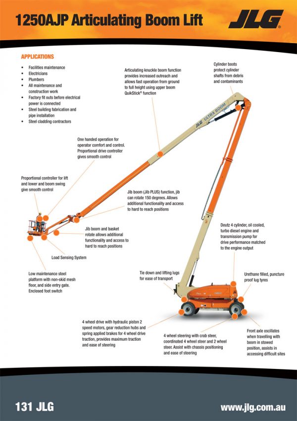 125ft (36.1m) Diesel Knuckle Boom Lift - Access Hire, Boom & Scissor ...