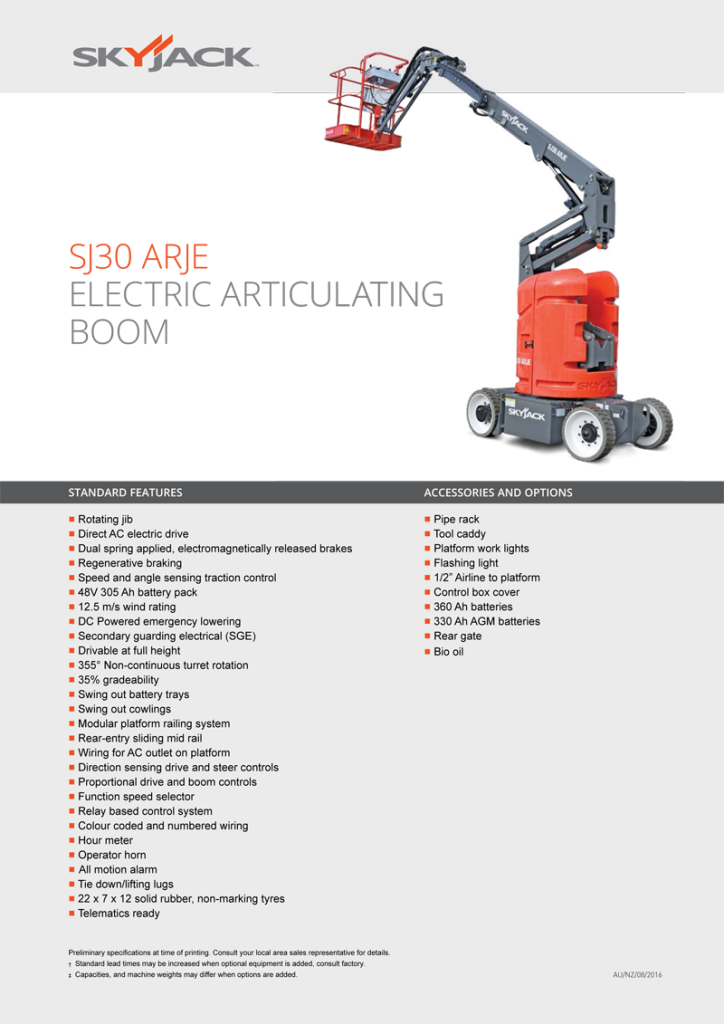 30ft Electric Knuckle Boom Lift - Access Hire, Boom & Scissor Lifts and ...
